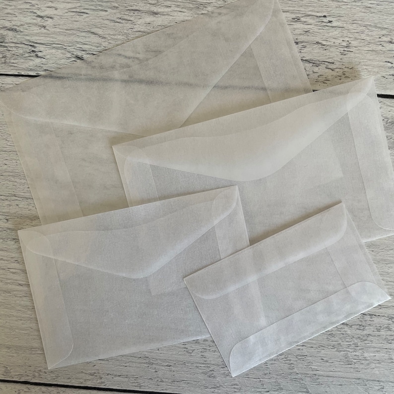 Glassine Envelopes Set of 20 in 4 Sizes - Etsy