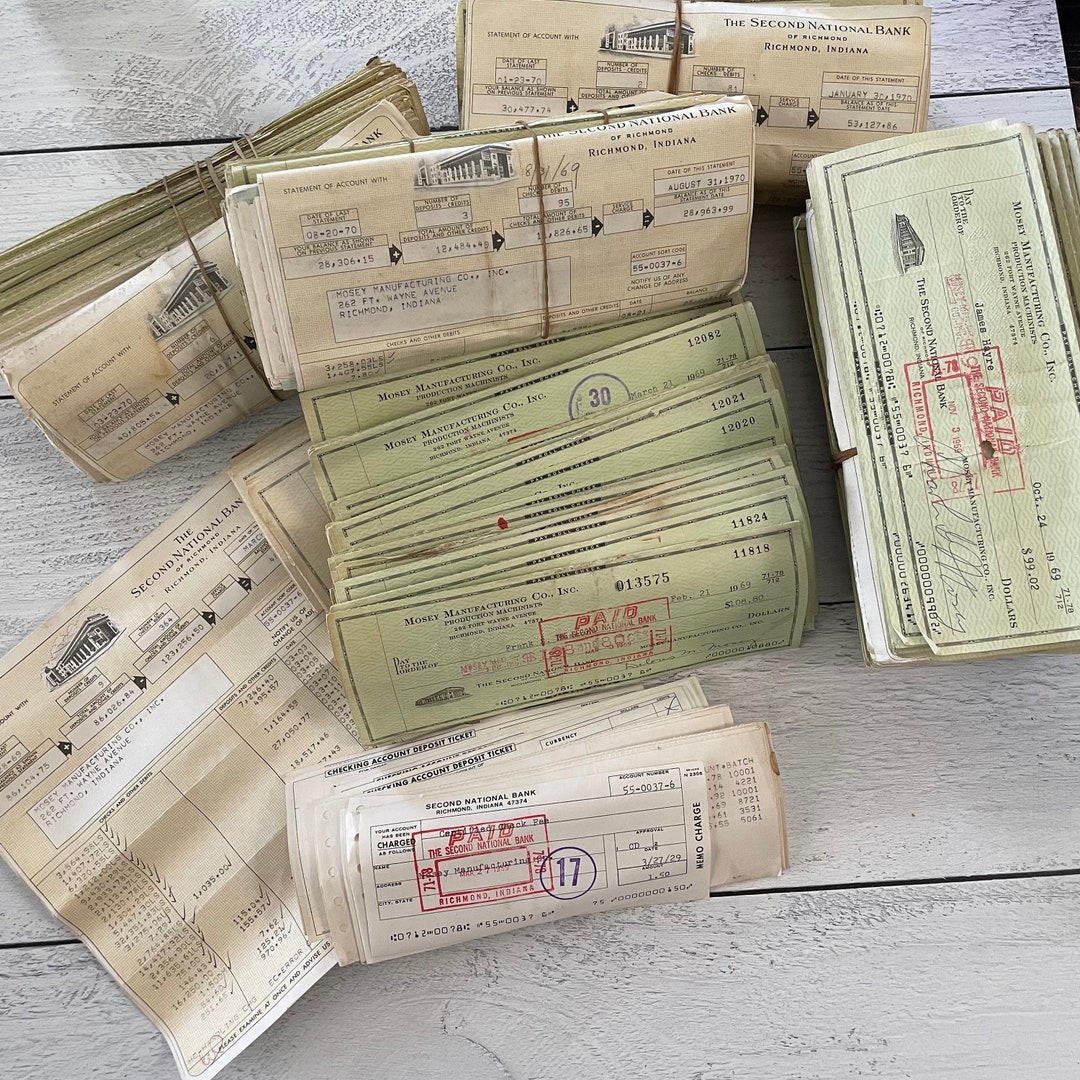 Vintage 1960s-70s Checks From Mosey Manufacturing Co., Inc. Production ...