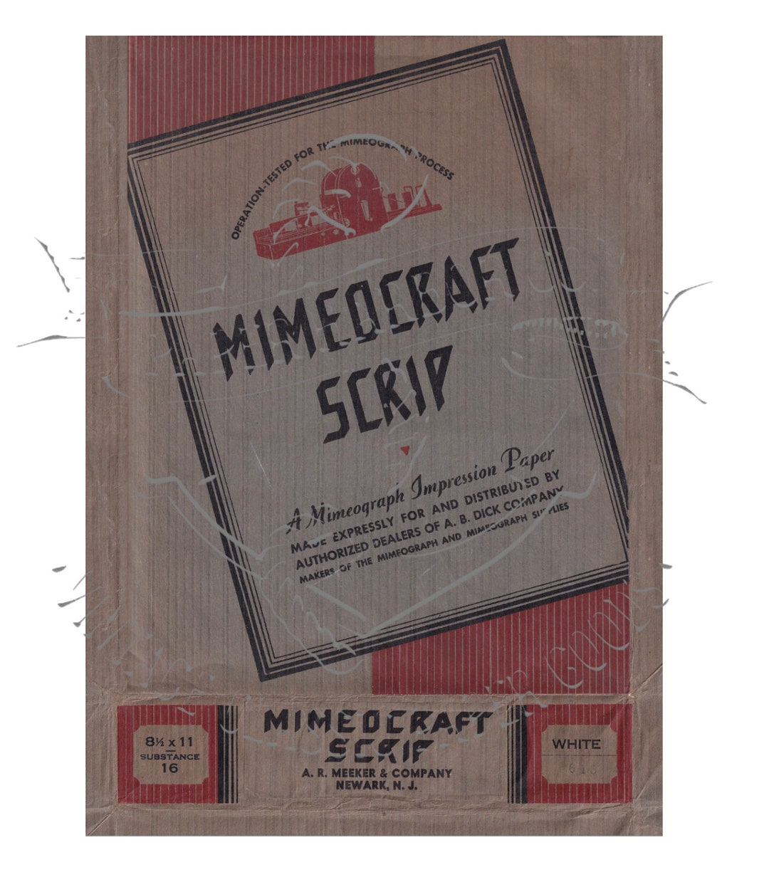 Vintage Mimeocraft Scrip Paper Packaging. A Mimeograph Impression Paper ...