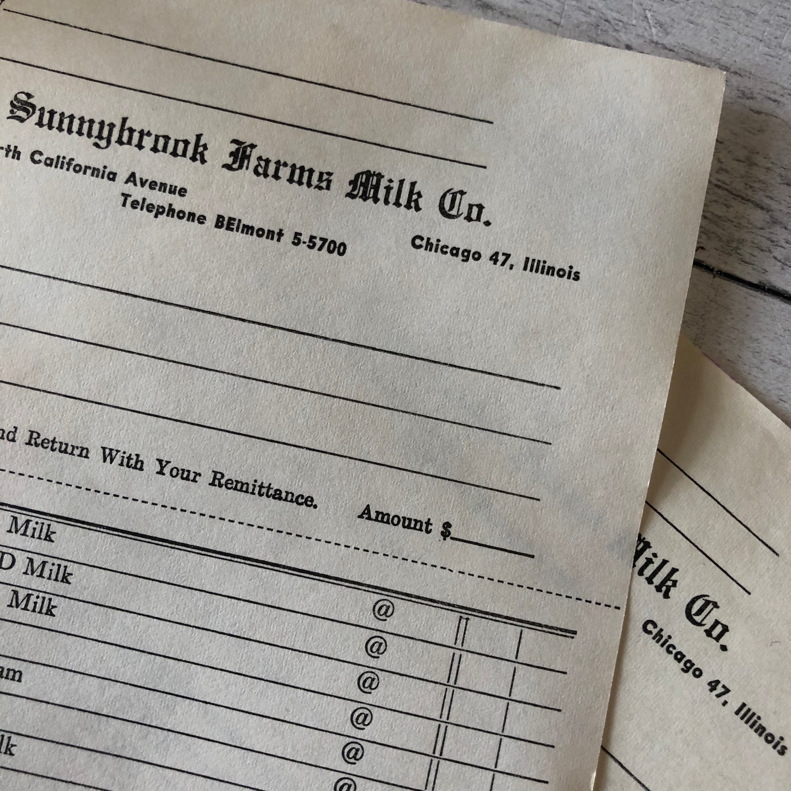 Antique Sunnybrook Farms Milk Co Statement Invoices Set of 3 | Etsy