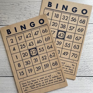 Vintage Extra Large Bingo Cards - Etsy