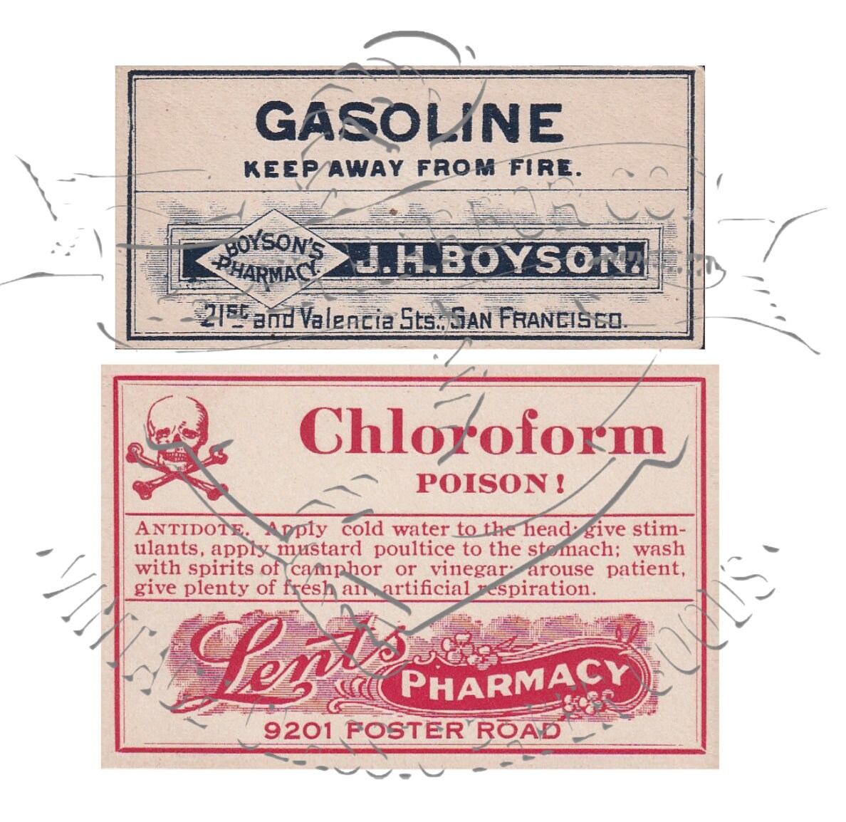 Vintage POISON Gasoline Chloroform Apothecary Drugstore - Etsy