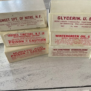 Vintage Pharmacy Label Set! 13 Red Labels- One From Each Box - Etsy