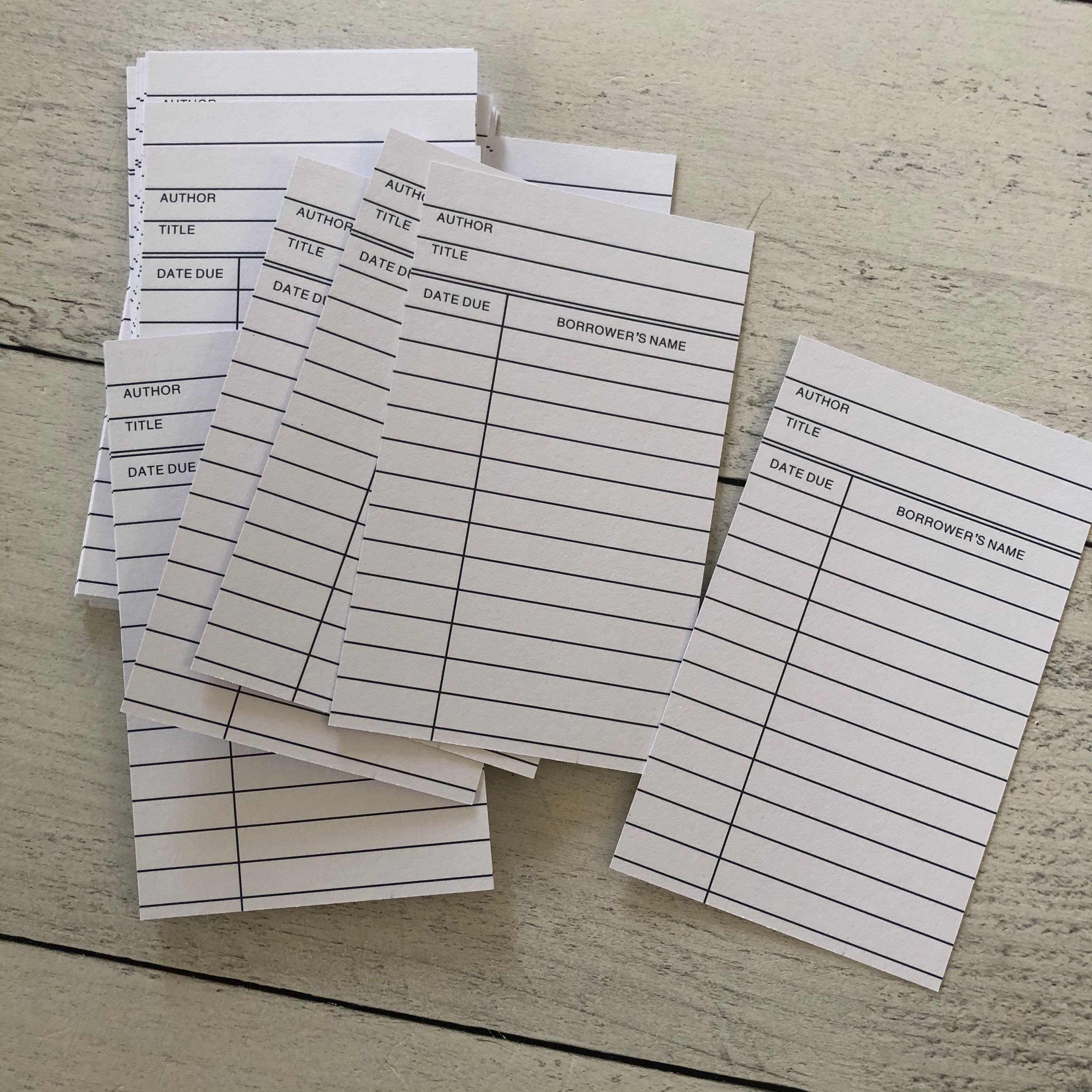 New Library Book Checkout Cards Set of 10 - Etsy