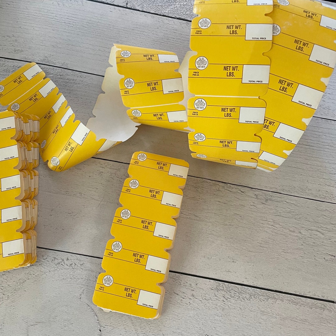 Vintage Grocery Store Meat Labels From the Roll! Large Set of 50 Labels ...