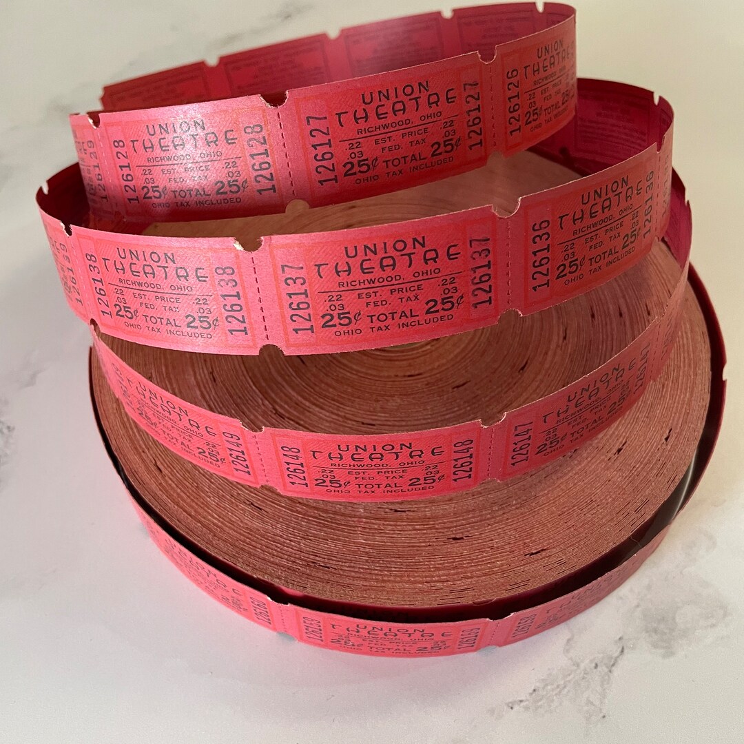 Vintage 1940s Union Theatre Tickets Strip of 5 Red Tickets - Etsy