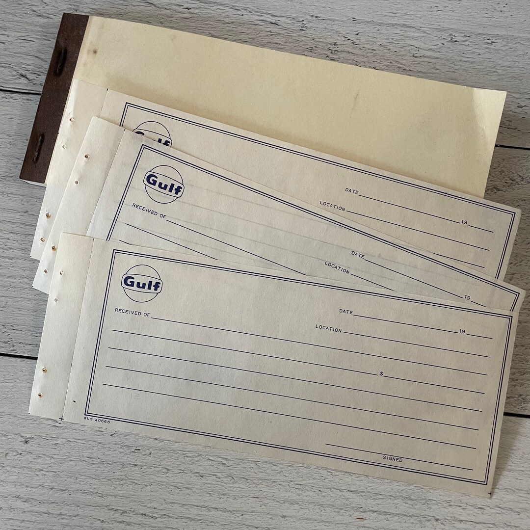 Vintage Unused Gulf Receipts Set of 3 - Etsy