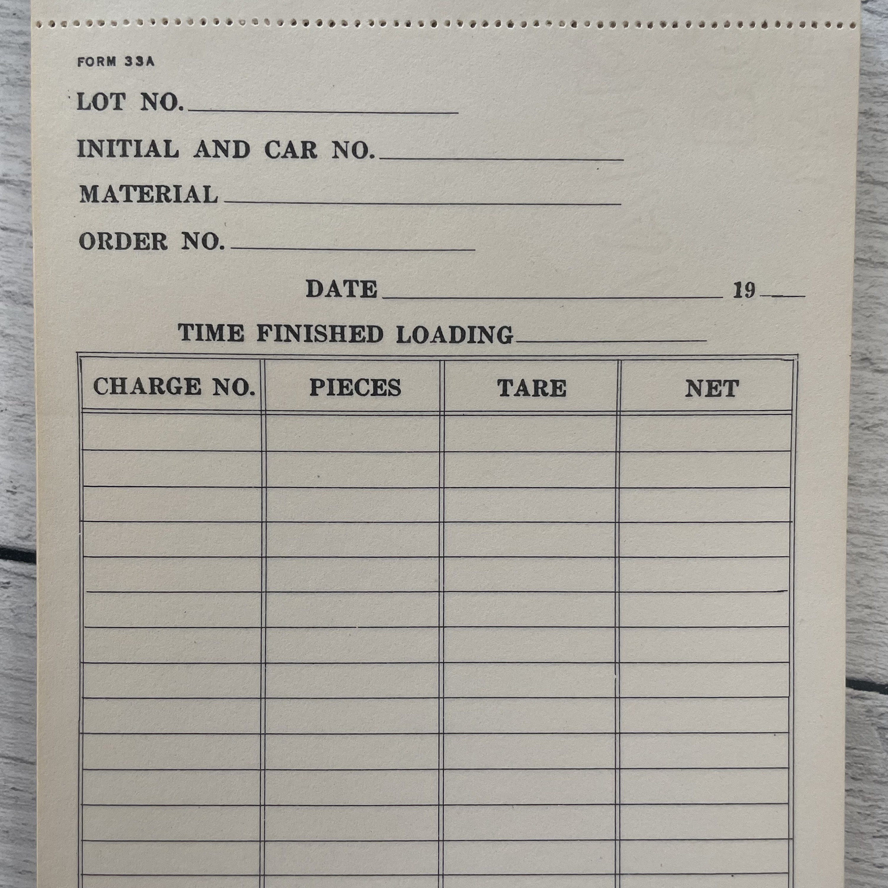 Vintage Railroad Loading Train Car Weight Slip Single Sheet - Etsy