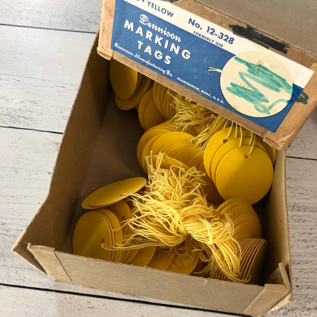 Vintage Dennison Yellow No. 12-328 Marking Tags 1.75 Inch Set of 5 - Etsy