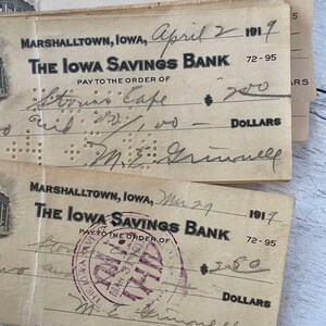 1919-1920 Iowa Savings Bank Check - Etsy