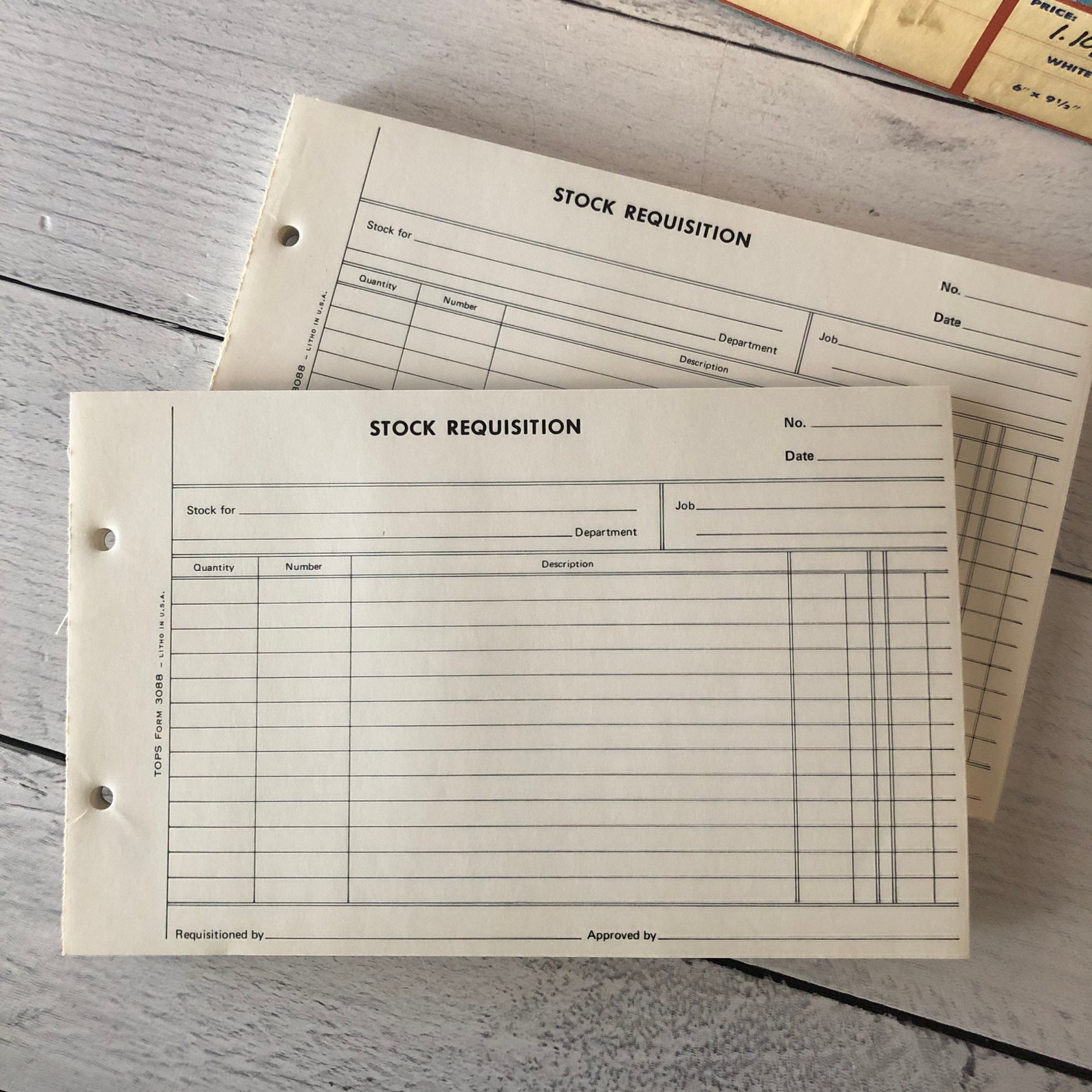Vintage Tops Stock Requisition Forms No. 3088 Choose Full Book - Etsy