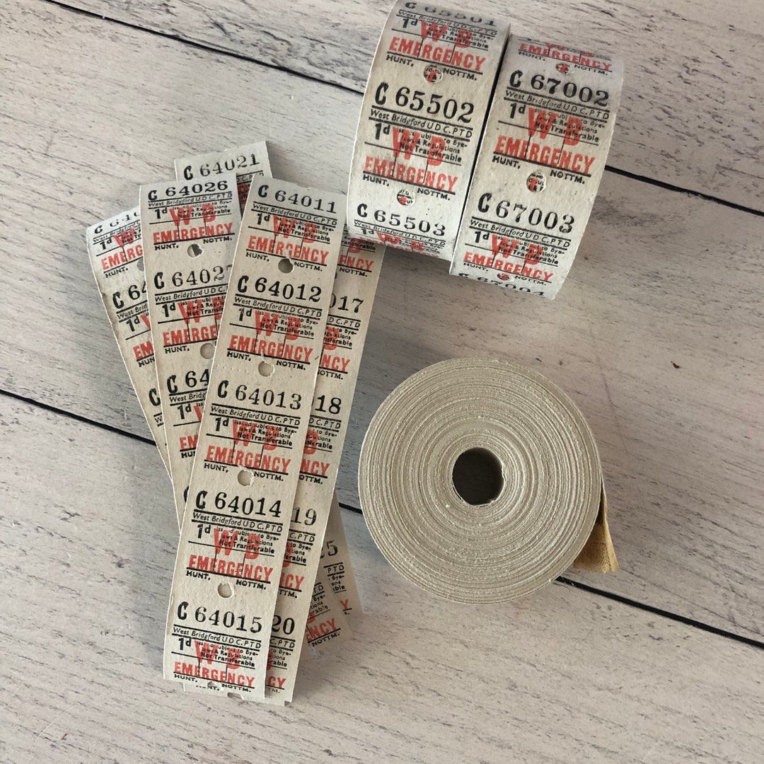 Vintage UK Emergency Bus Tickets Choose Roll or Strips - Etsy