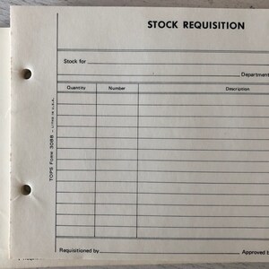 Vintage Tops Stock Requisition Forms No. 3088 Choose Full Book or ...