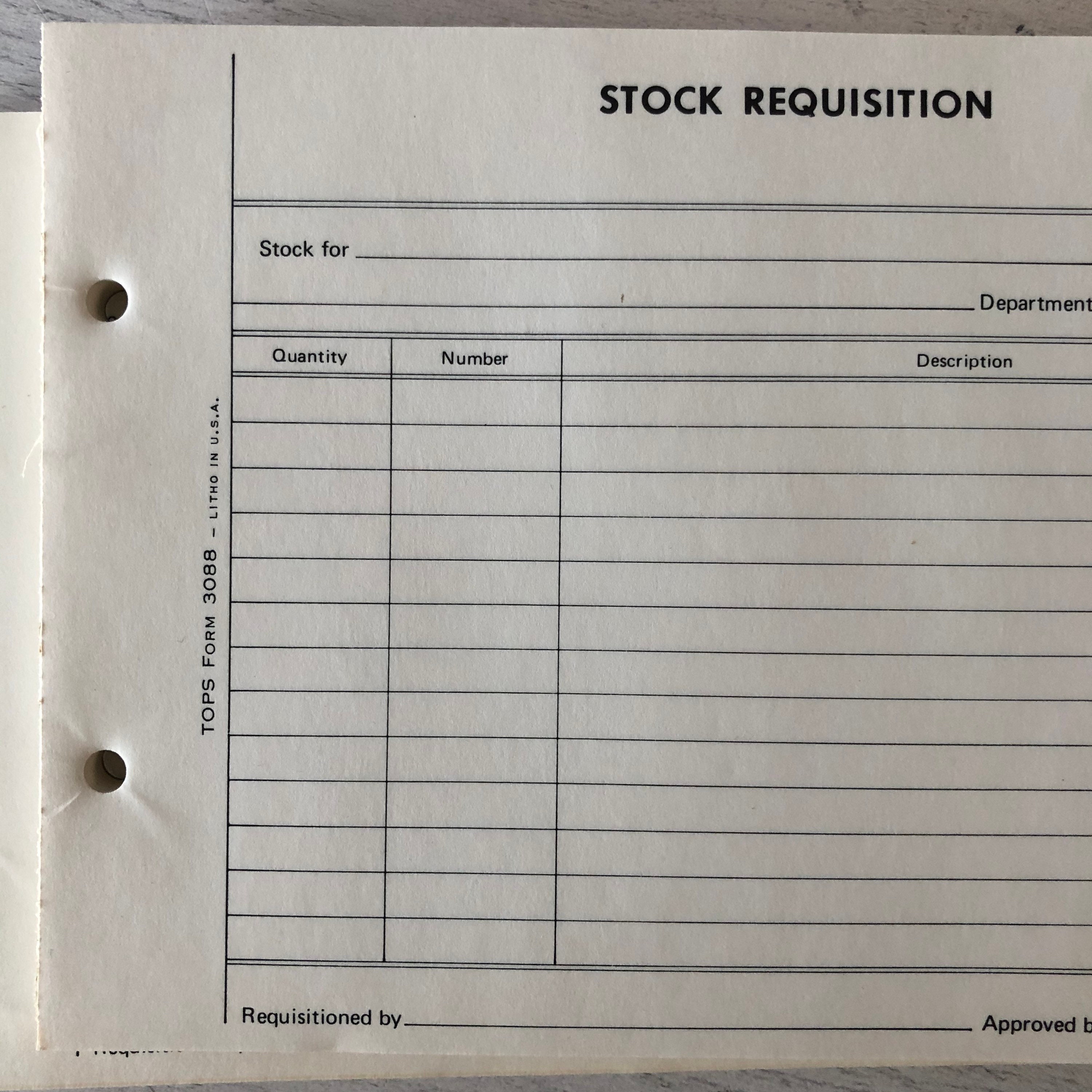 Vintage Tops Stock Requisition Forms No. 3088 Choose Full Book - Etsy