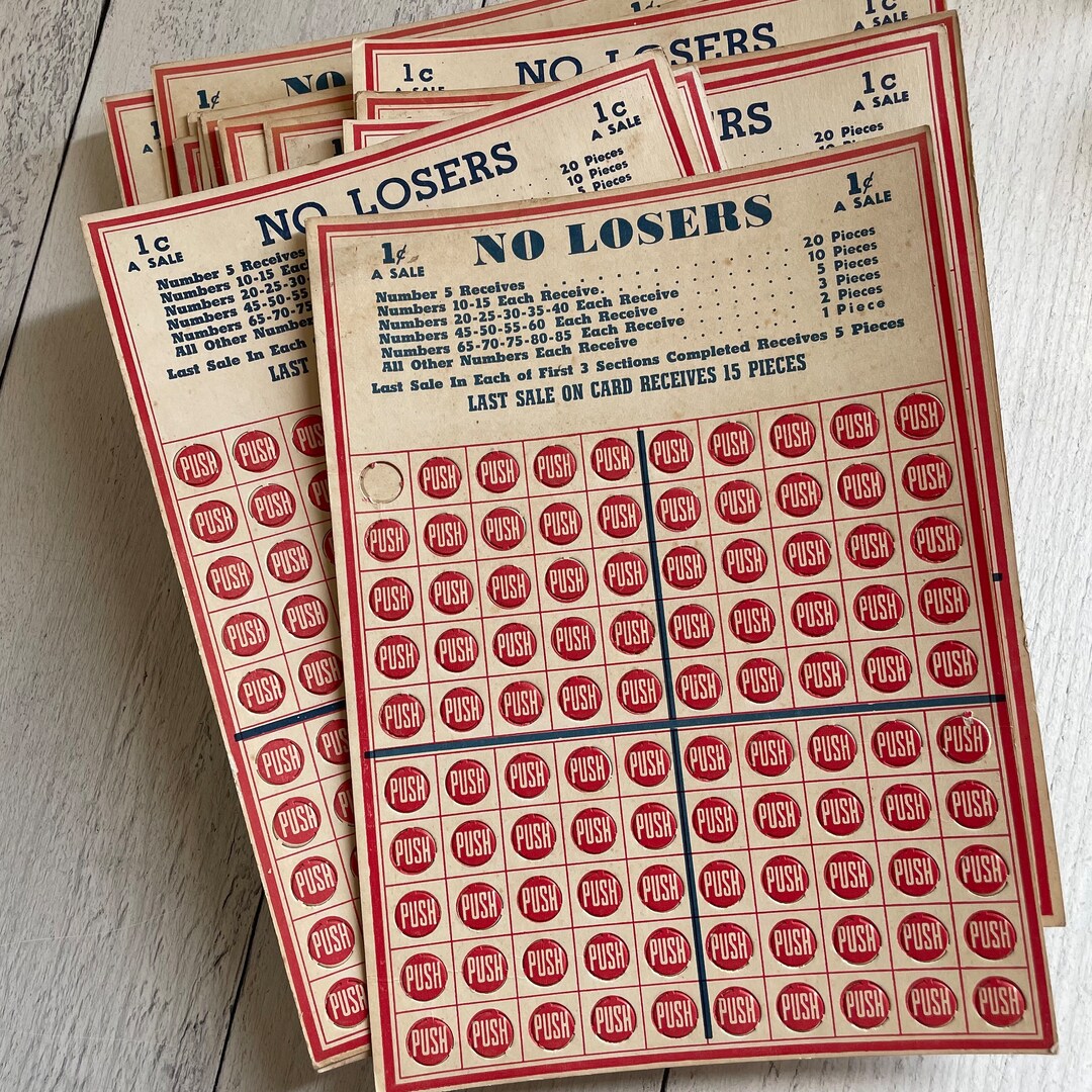 Antique Punch Board Game Cards, 1 Cent a Sale, NO LOSERS- One Board - Etsy