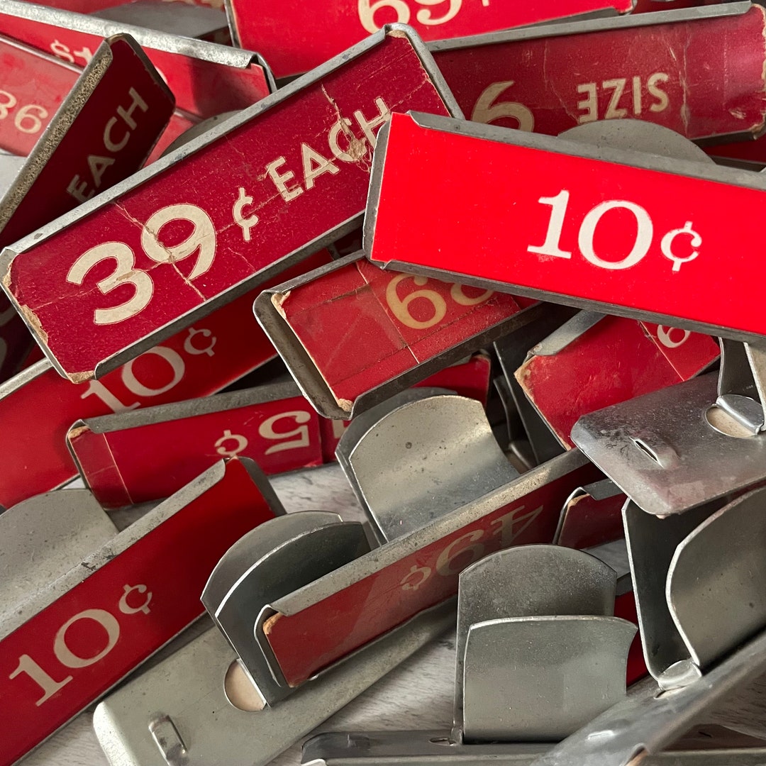 Vintage General Store Shelf Price Tag Holders With Prices Single Pricer ...