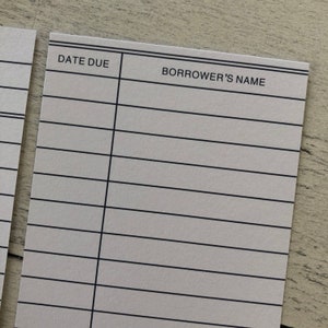New Library Book Checkout Cards Set of 10 - Etsy