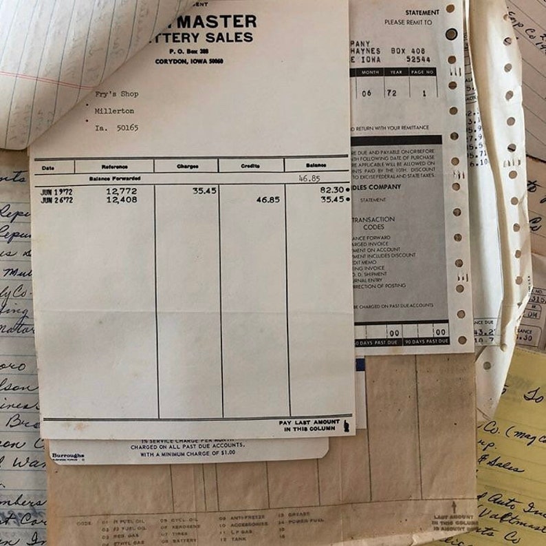 Monthly Bundles of Statements Bills Receipts and Documents Ephemera - Etsy