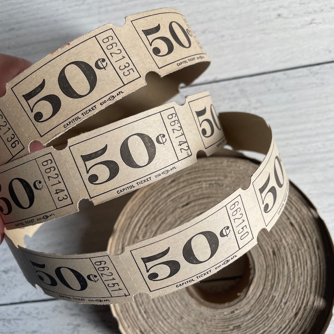 Vintage 50 Cent Tickets From the Capitol Ticket Co Strip of 5 - Etsy