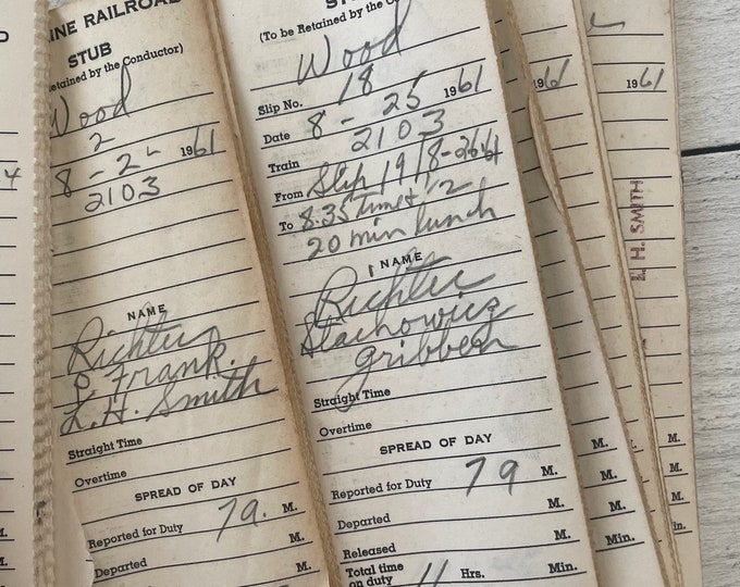 Vintage 1950s-60s Soo Line Railroad Conductor’s Stubs Set of 5 Sheets ...