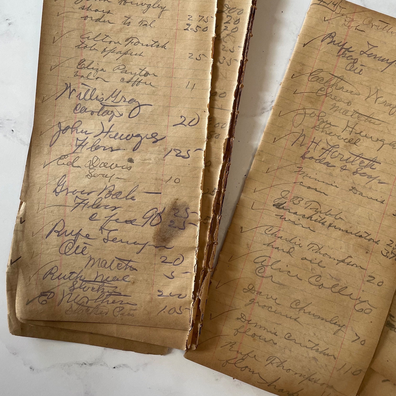 Antique 1920s Cash Sales Ledger Sheets Set of 3 Sheets - Etsy