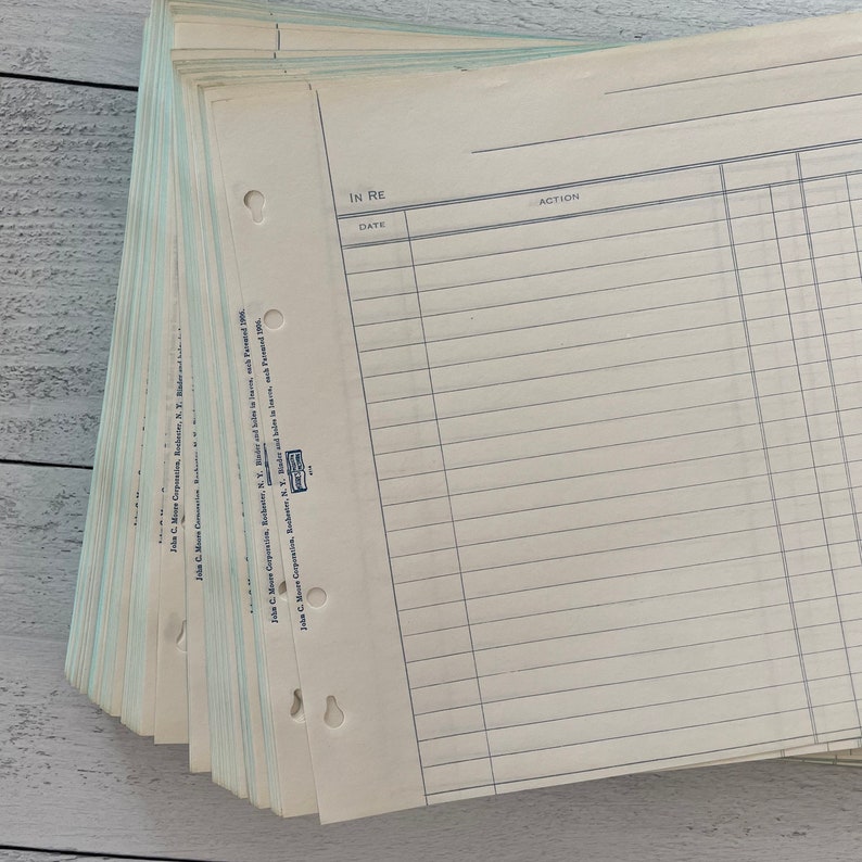 Antique 1925 Moore’s Unused Ledger Paper From a Law Office Set of 3 ...