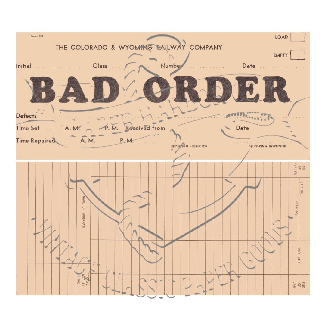 Vintage Railroad BAD ORDER Card Set of 2 PNG Digital Image Clip Art ...