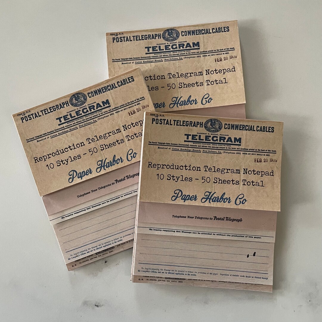 PHC Vintage Telegram Notepads Reproductions 50 Sheets in 10 Designs - Etsy