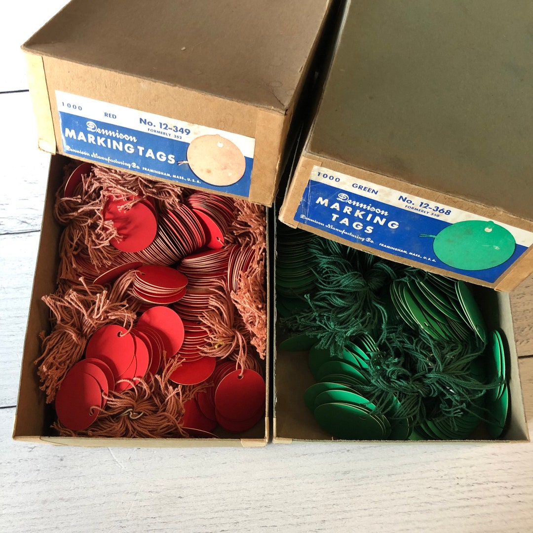 Vintage Dennison Round Marking Tags Choose Color Red or Green ...