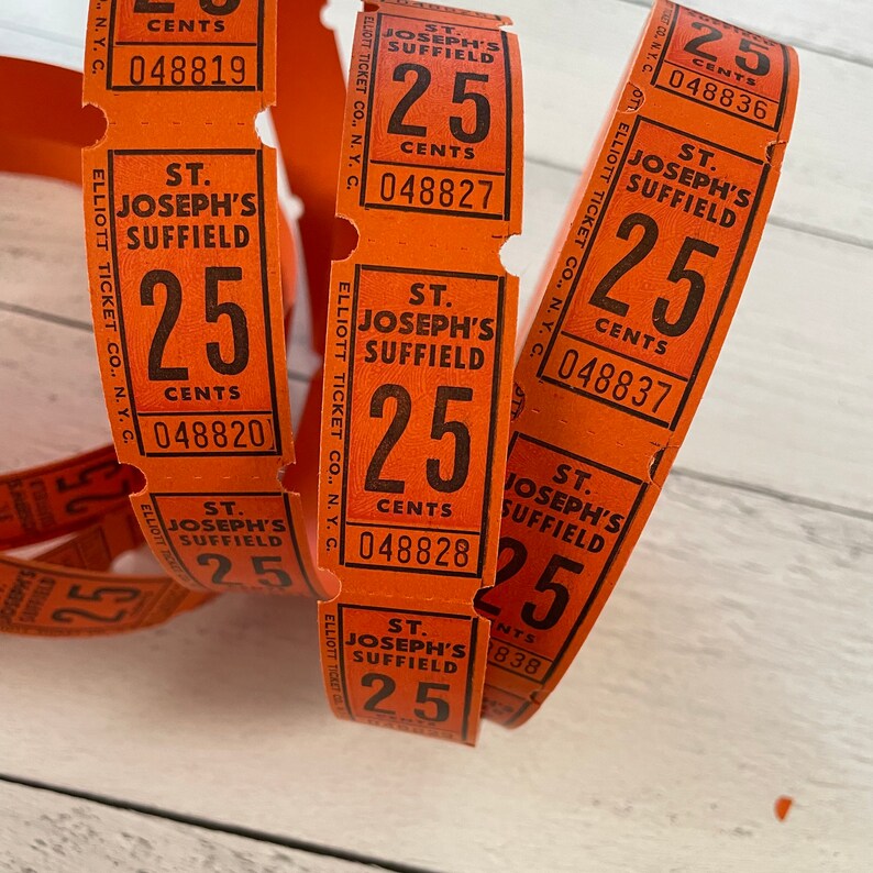 Vintage St. Joseph’s Suffield 25 Cent Tickets. Set of 10 Tickets - Etsy