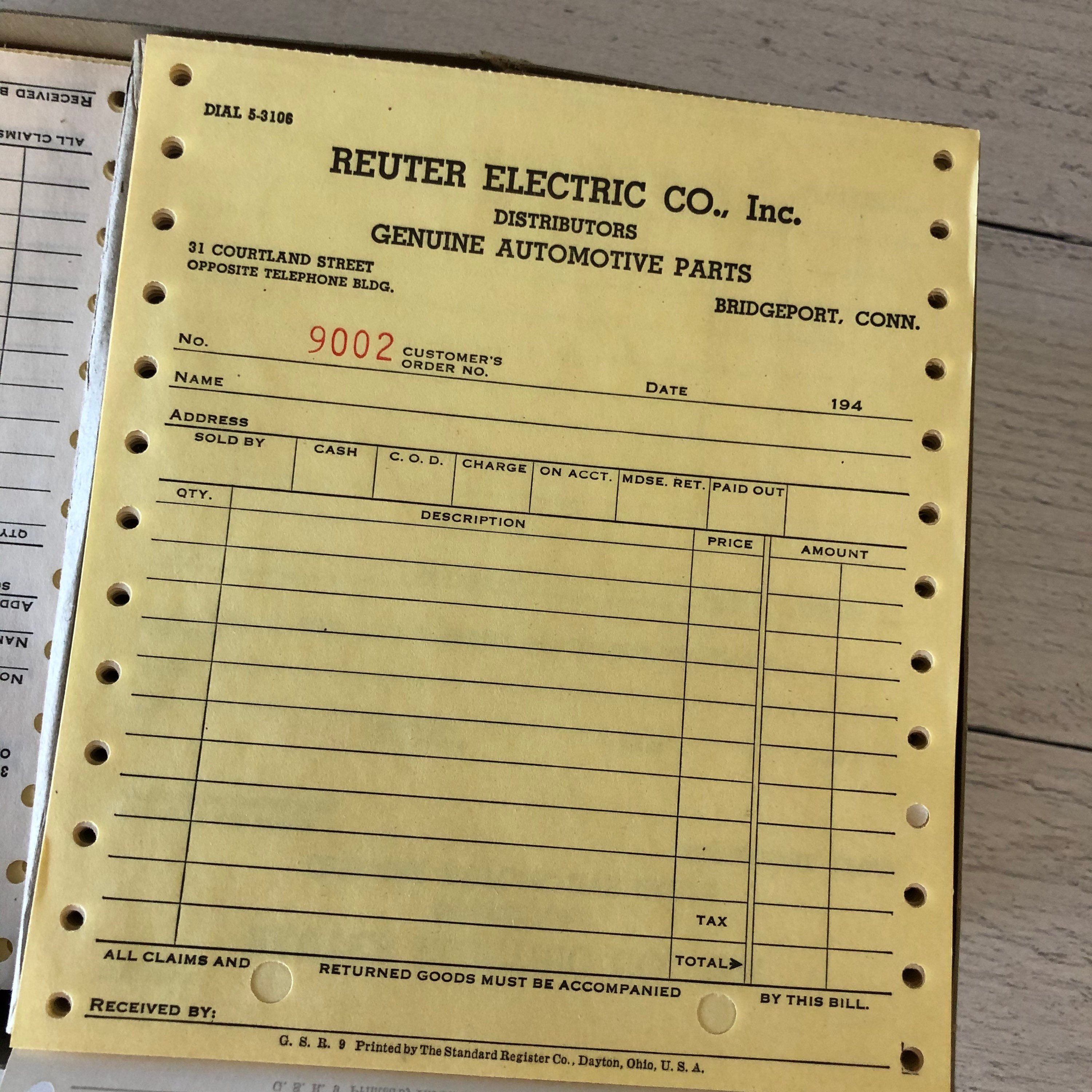 Antique 1940’s Continuous Business Forms by the Standard Register ...
