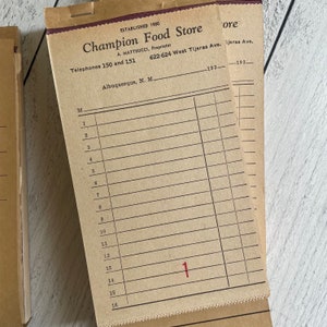 Antique 1930’s Champion Food Store Full Duplicate Receipt Pads Choose ...