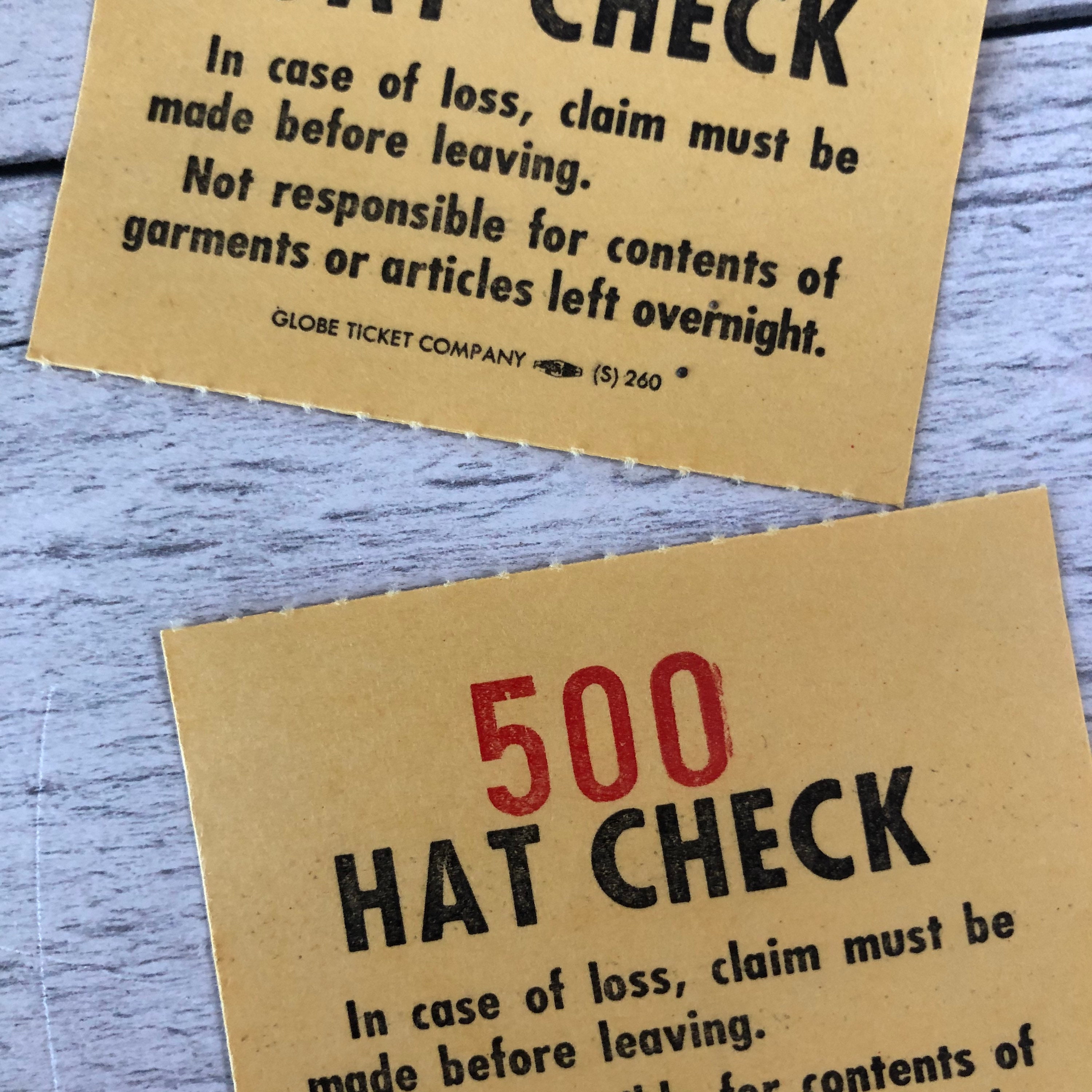 Vintage Coat and Hat Check Large Tickets Set of 4 | Etsy