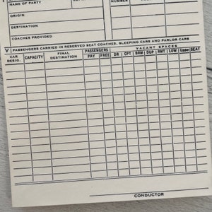 Vintage Conductors Report of Passenger Train Operation and Passengers ...