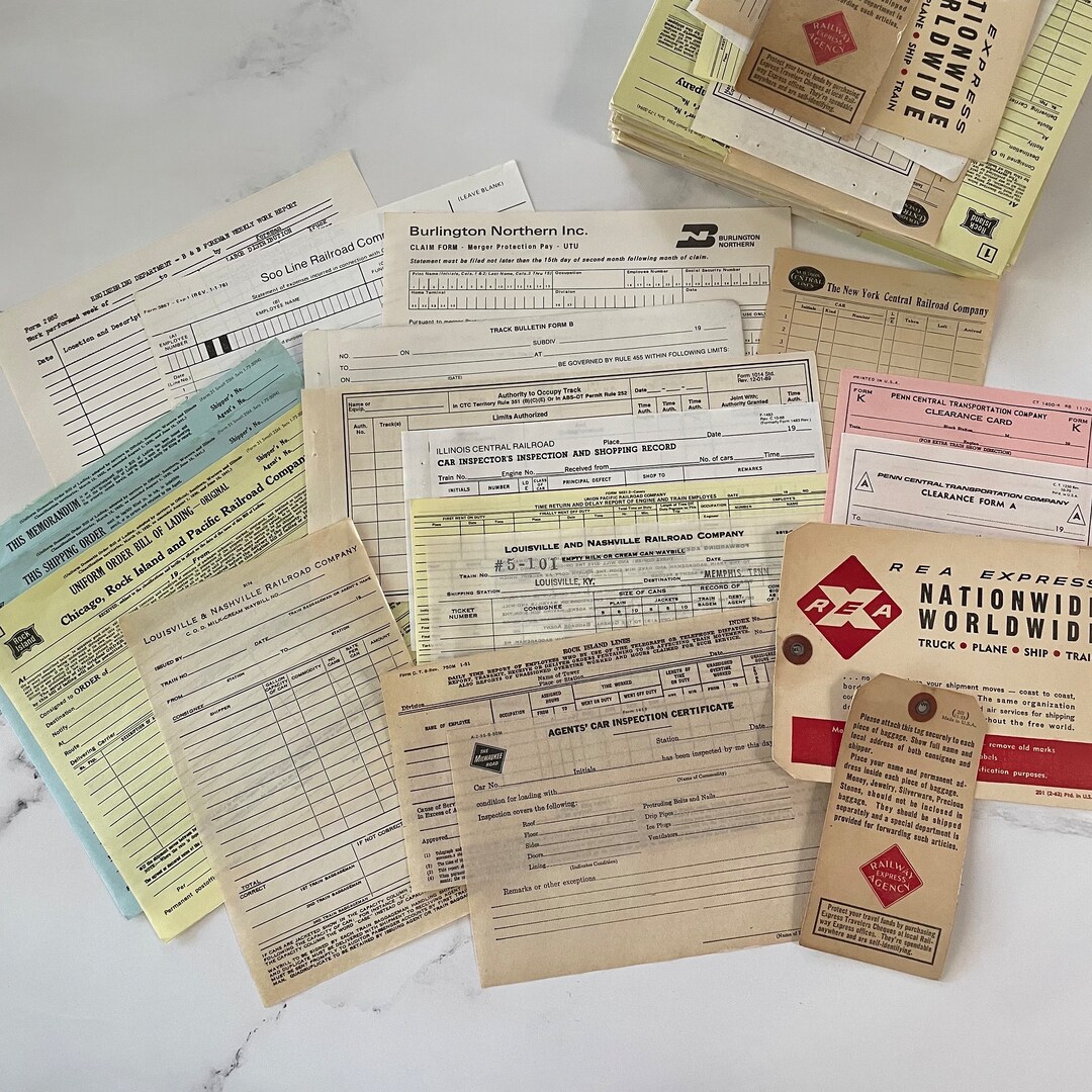 20 Piece Vintage Railroad Kit With Western Union Pencil Set - Etsy
