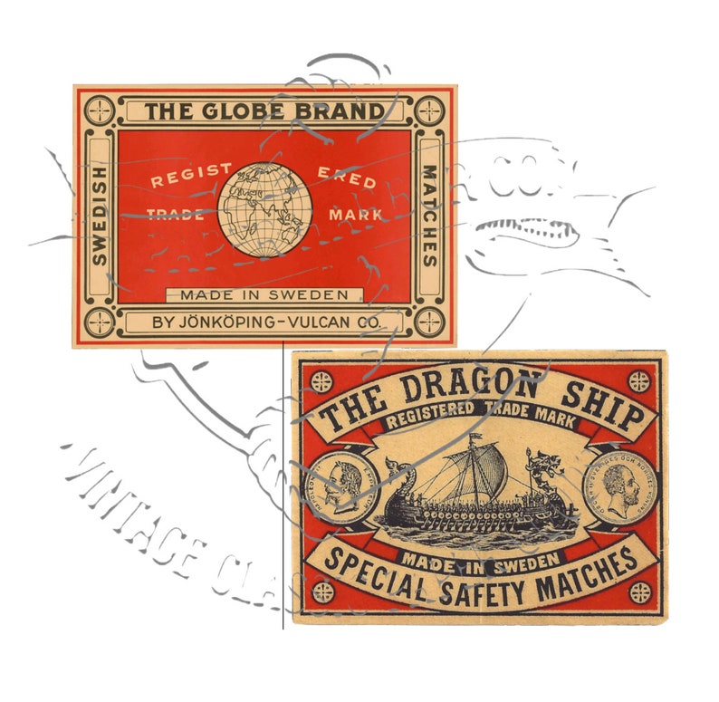 Antique Globe Brand & Dragon Ship Matchbox Safety Matches - Etsy