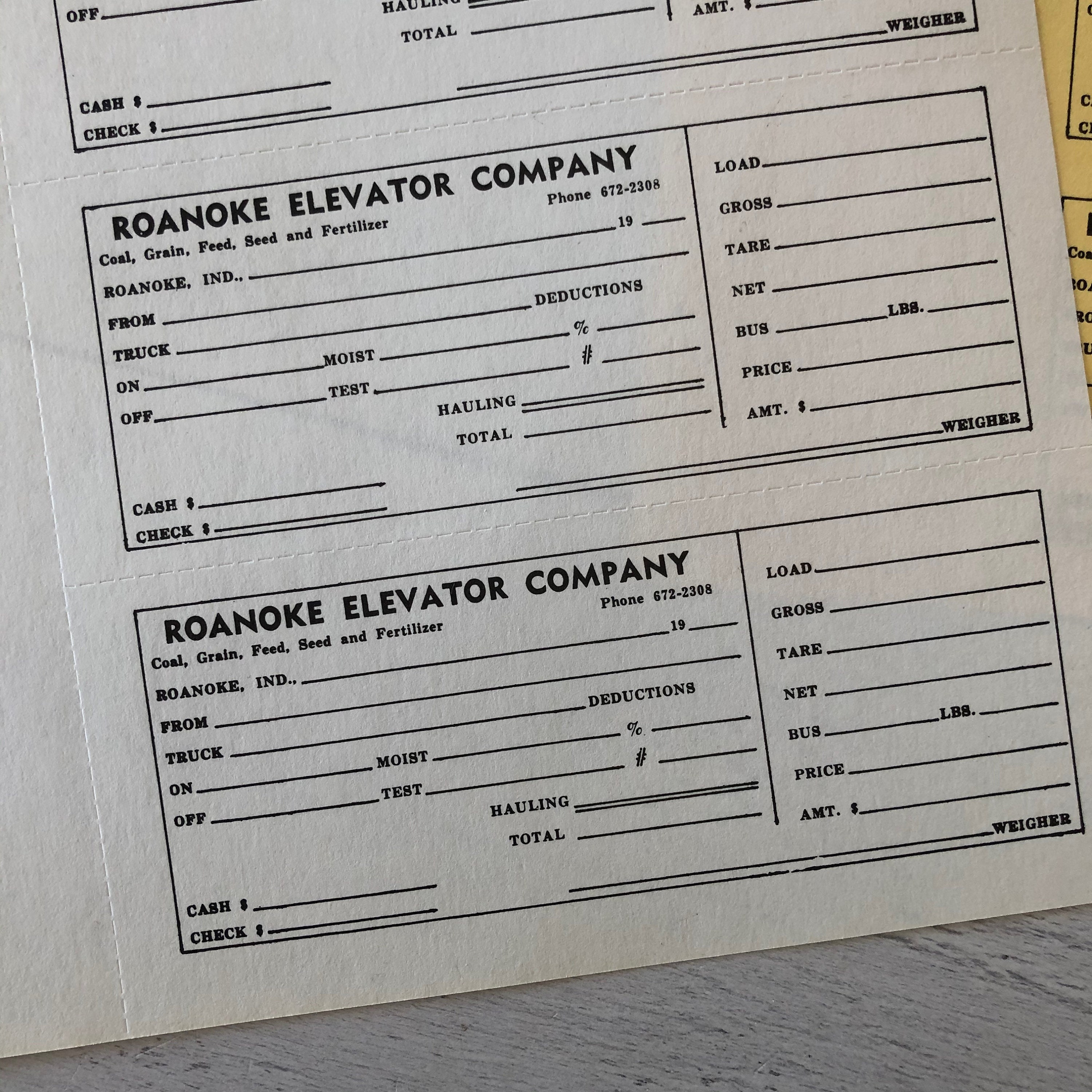 Roanoke Elevator Company Weight Receipts for Coal Grain - Etsy