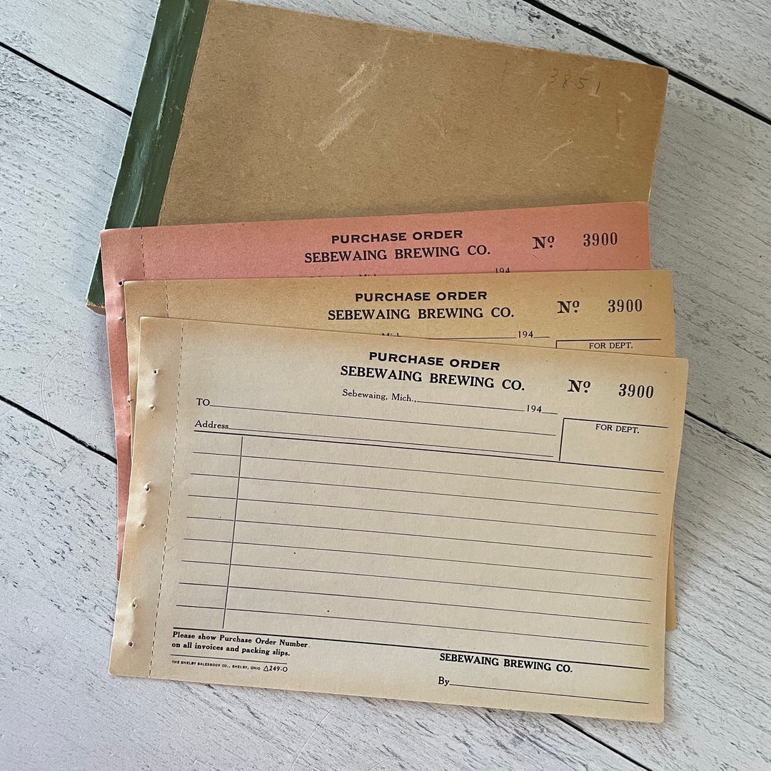 Vintage 1940s Sebewing Brewing Co. Purchase Order Triplicates Set of 2 ...
