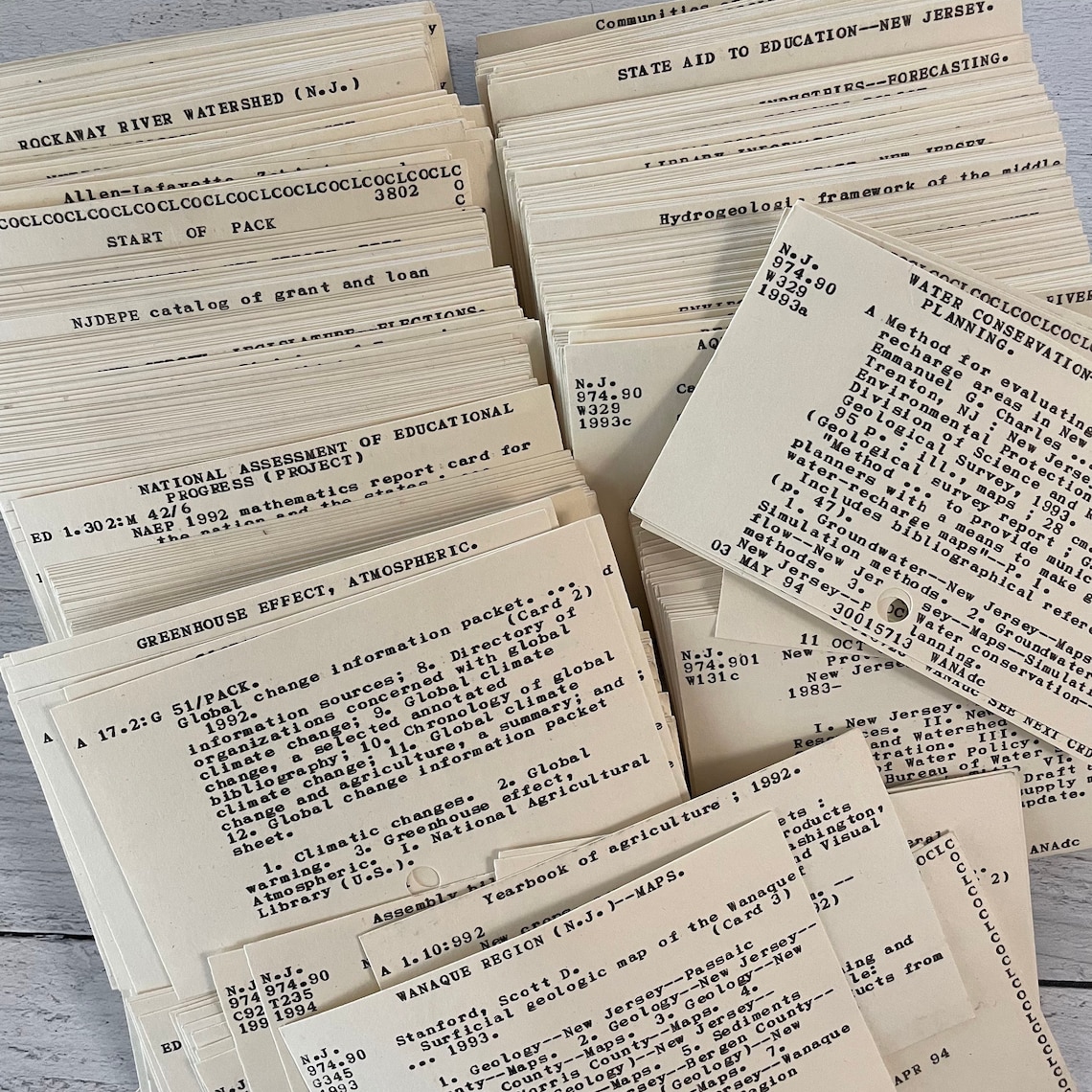 Vintage Library Catalog Cards Set of 5 | Etsy