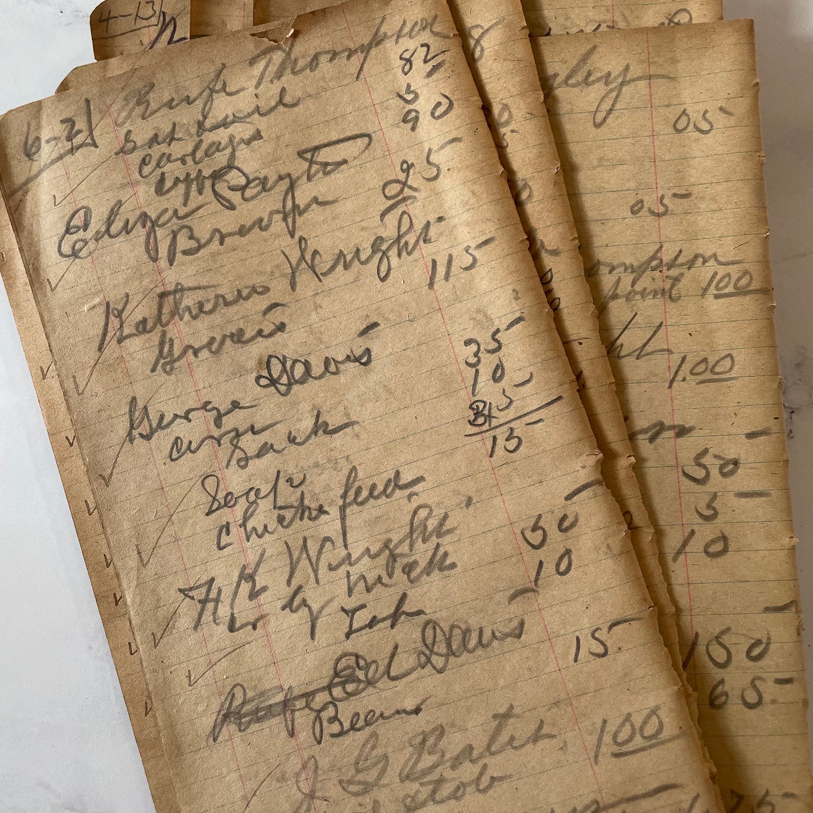 Antique 1920s Cash Sales Ledger Sheets Set of 3 Sheets - Etsy
