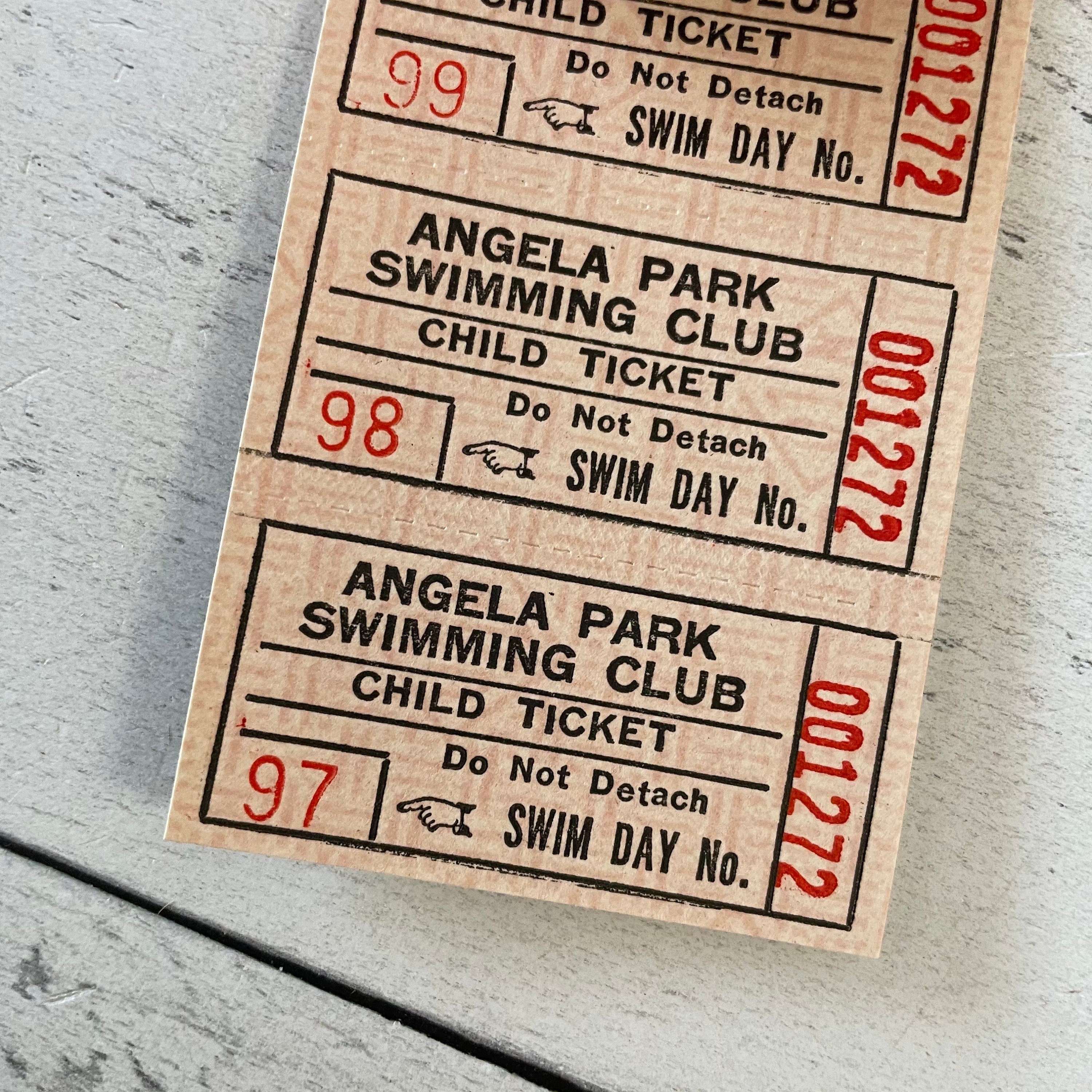 Vintage Angela Park Swimming Club Children’s Season Pass Ticket Book ...