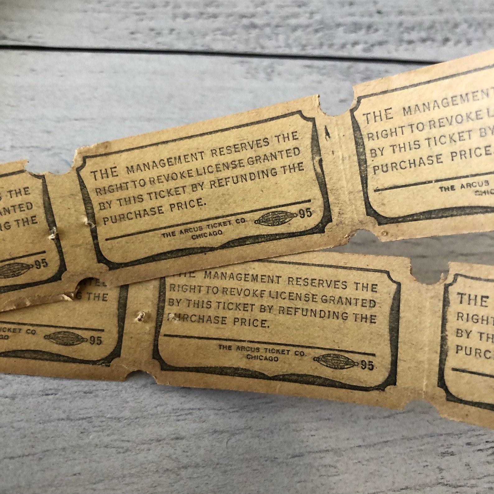 Antique 1920's Admit One Ticket Strip of 3 Tickets - Etsy