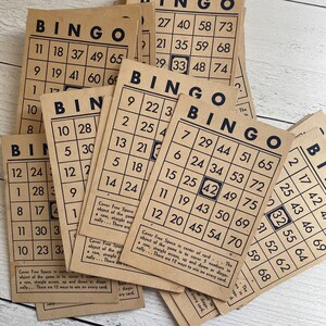 Vintage Extra Large Bingo Cards - Etsy
