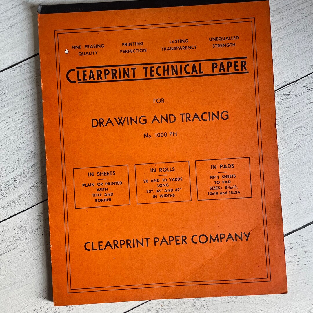 Vintage Clearprint Technical Paper for Drawing and Tracing Single Sheet ...