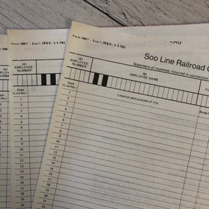 Vintage Soo Line Railroad Statements of Expenses Set of 3 Sheets - Etsy