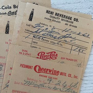Vintage 1960s-70s Soda Pop Receipts Set of 3 Random - Etsy