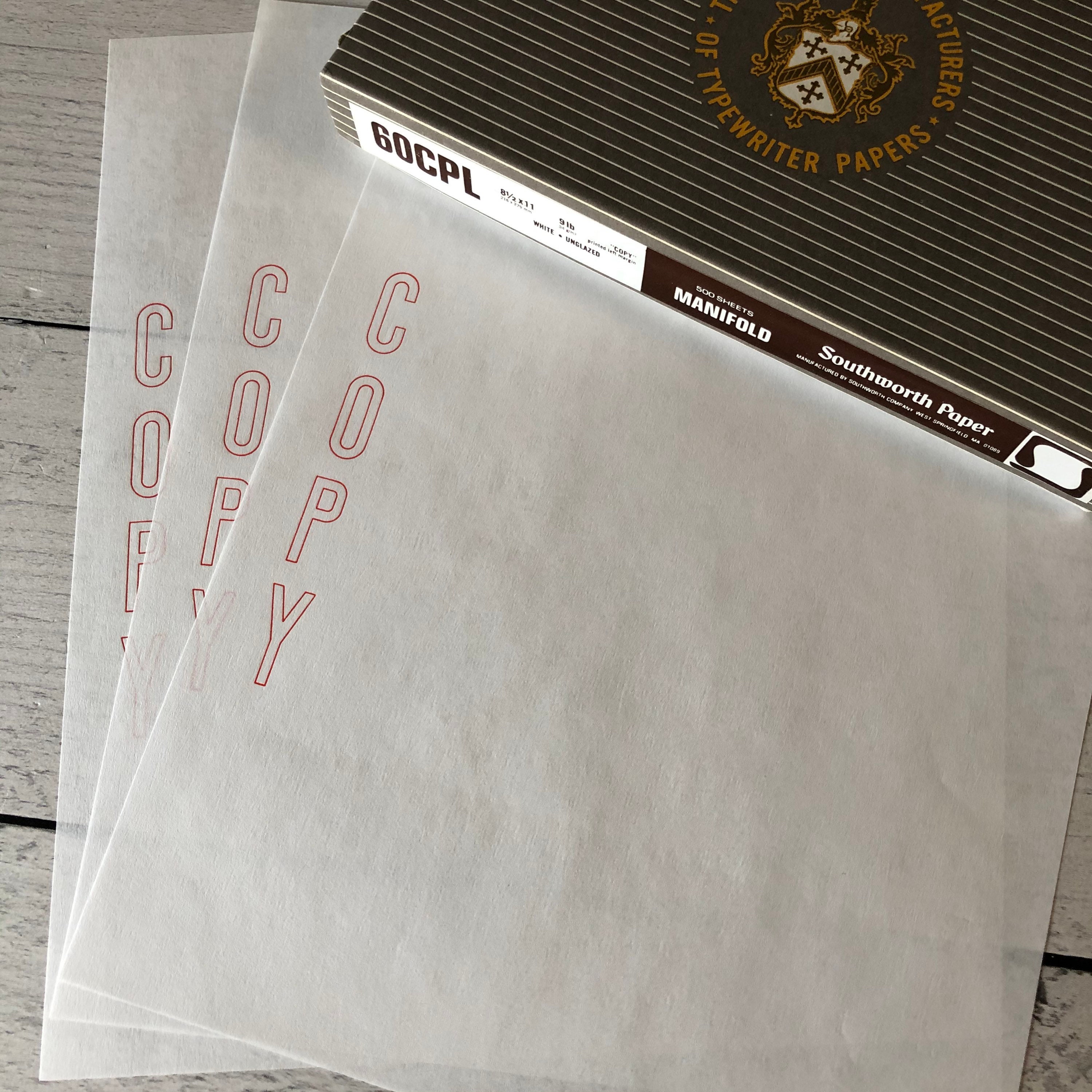 Vintage Southworth Copy Manifold Typing Paper Set of 10 | Etsy