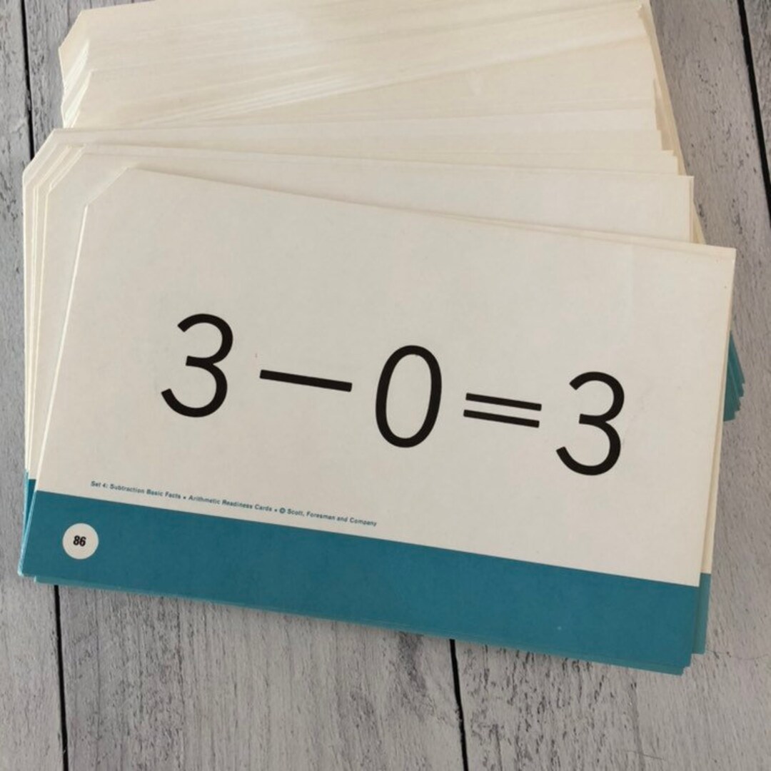 1960s Giant Subtraction Flash Cards - Etsy