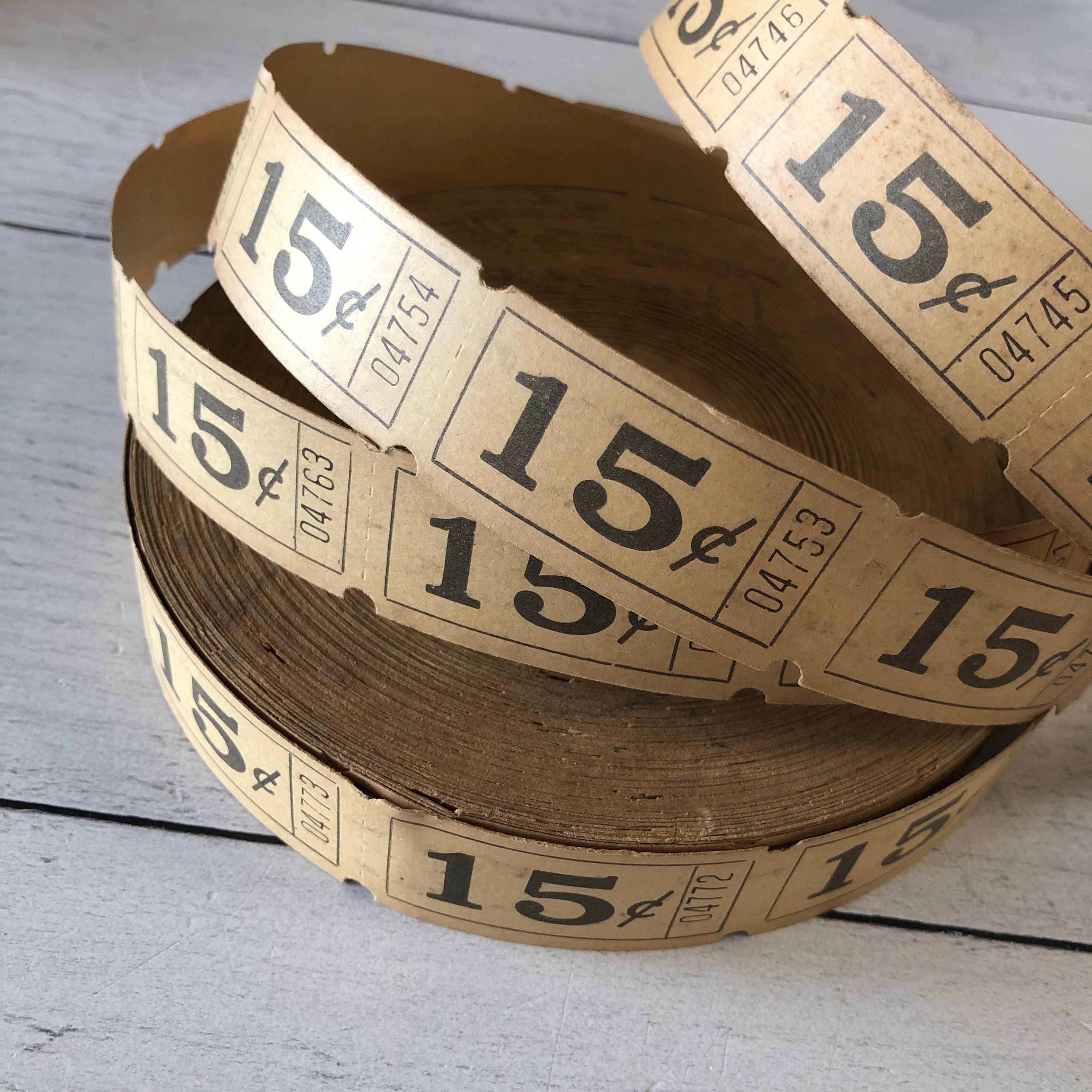 Antique 15 Cent Tickets Strip of 5 Tickets | Etsy