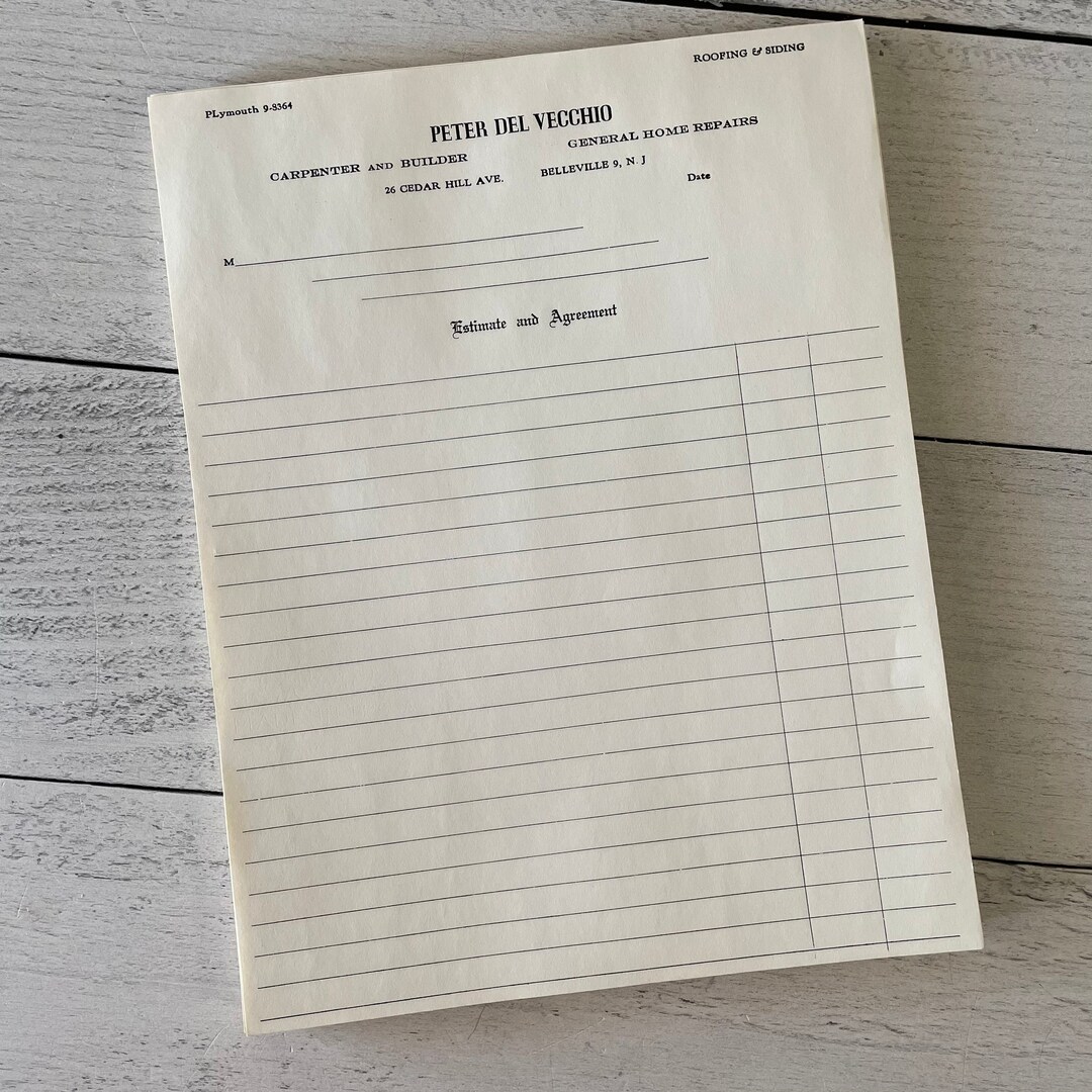 Vintage Peter Del Vecchio, Carpenter & Builder, General Home Repairs ...